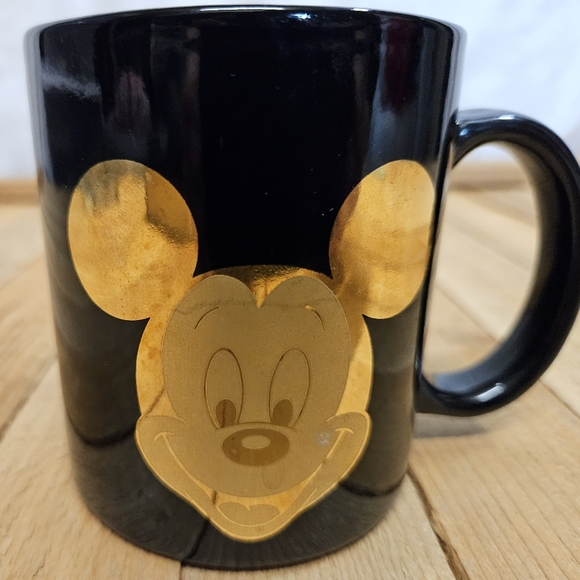 Disney | Dining | Mickey Mouse Coffee Mug Black Gold Disney 4 | Poshmark
